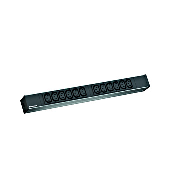 19" PDU, 1U, 12xC13,without connection cable
Black, with earthing contact angle plug, incl. mounting bracket with screws