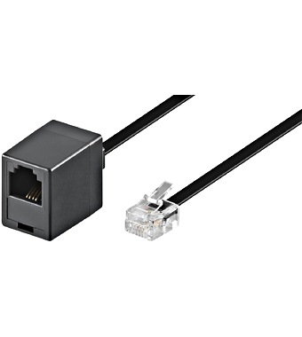 Monitoring RJ11 Probe Cable Extension 6m
Modular extension cable RJ11 plug (6P4C) <> RJ11 socket (6P4C), black – 6m