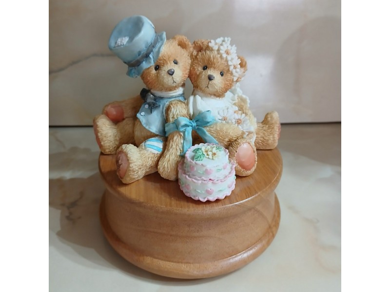 Melodija ljubavi,vintaž muz.kutija Cherished Teddies93