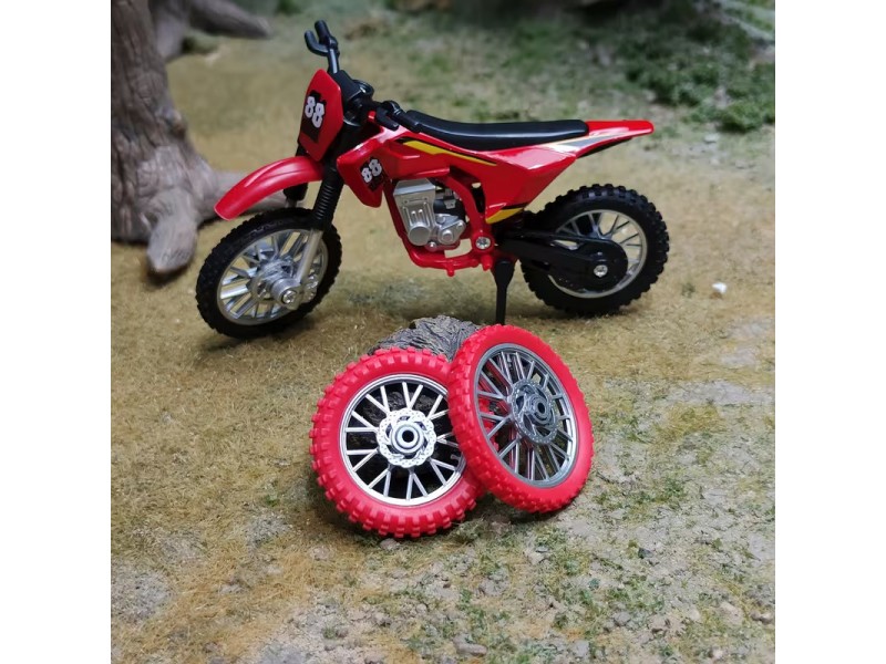 1:18 Motocross igracka set sa alatom i 2x tocka, crveni