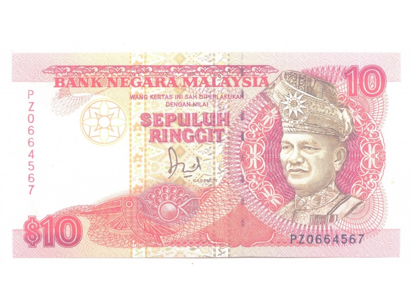 Malezija 10 Ringgit 1989 UNC
