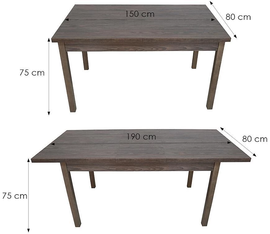 Sto St-68 150x80+40 Tamni orah