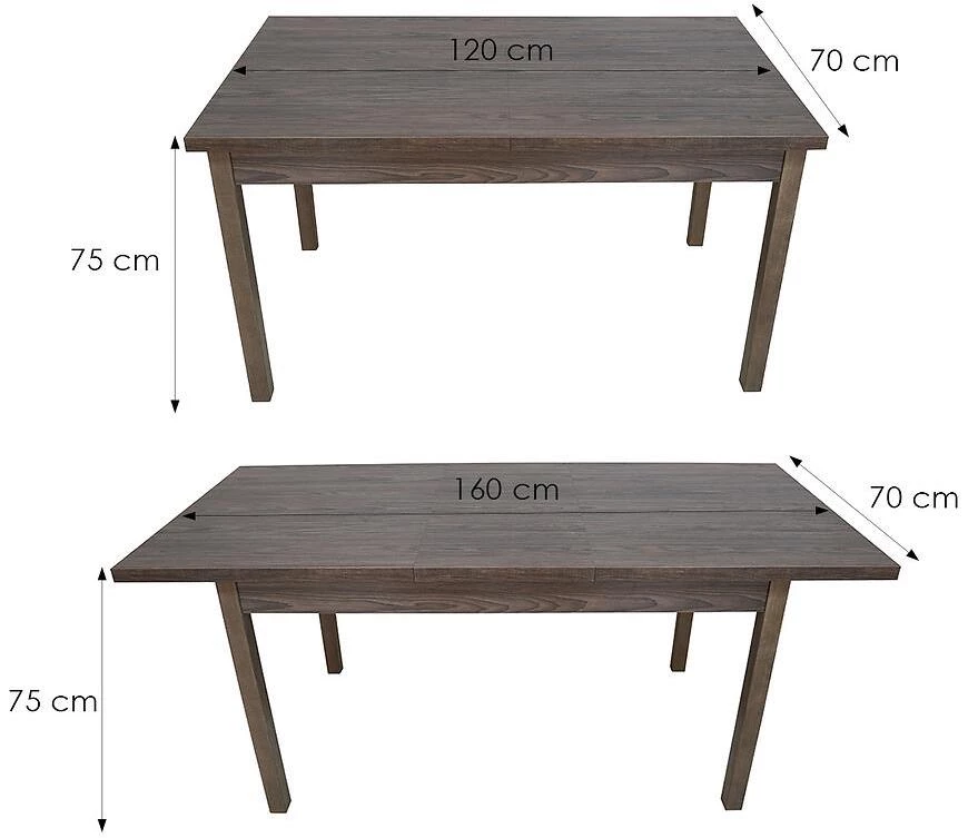Sto St-68 120x70+40 Tamni orah