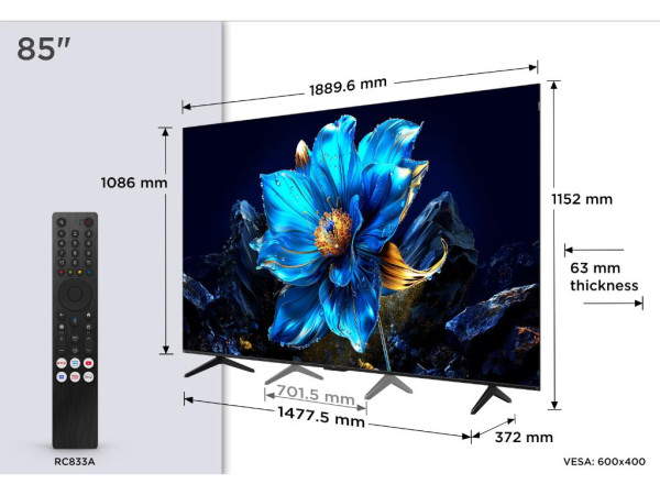 Televizor TCL 85P7KQLED85''4K UHD60HzGoogle TVcrna' ( '85P7K' )
