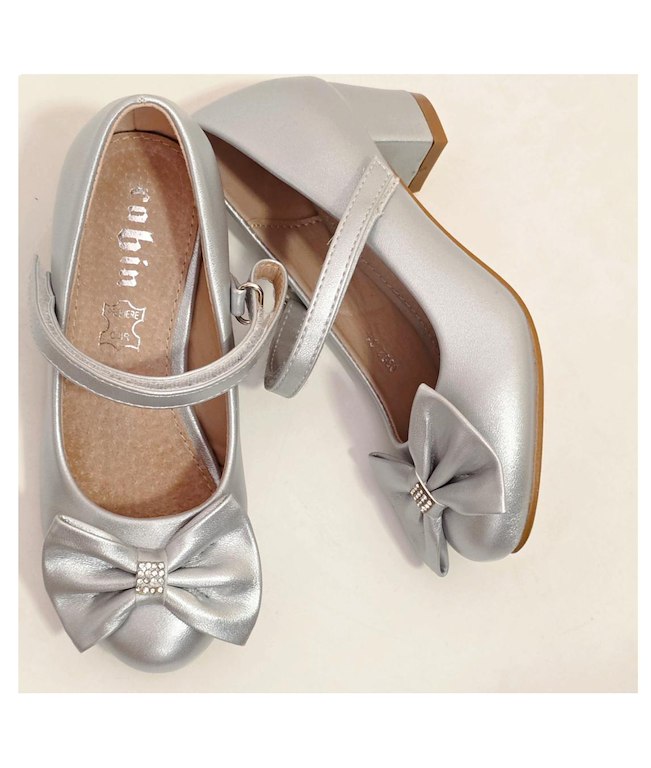 DEČIJE ELEGANTNE CIPELE NA ŠTIKLU - CHARLOTTE / SILVER