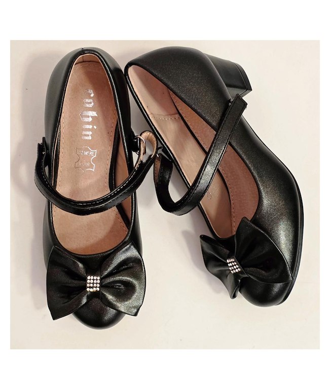 DEČIJE ELEGANTNE CIPELE NA ŠTIKLU - CHARLOTTE / BLACK