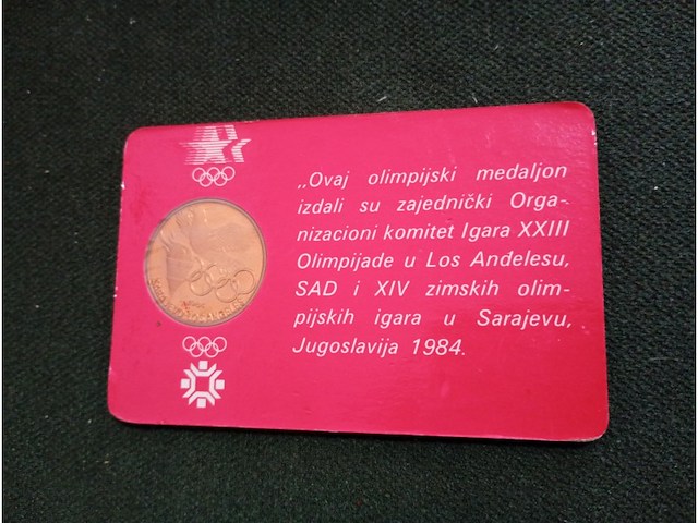 Medaljon ZOI Sarajevo LOI Los Anđeles 1984