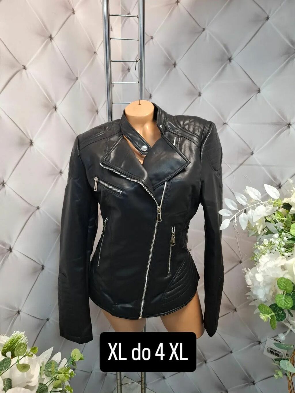 Ženska biker jakna – veličine od XL do 4XL - Model: asimetrični