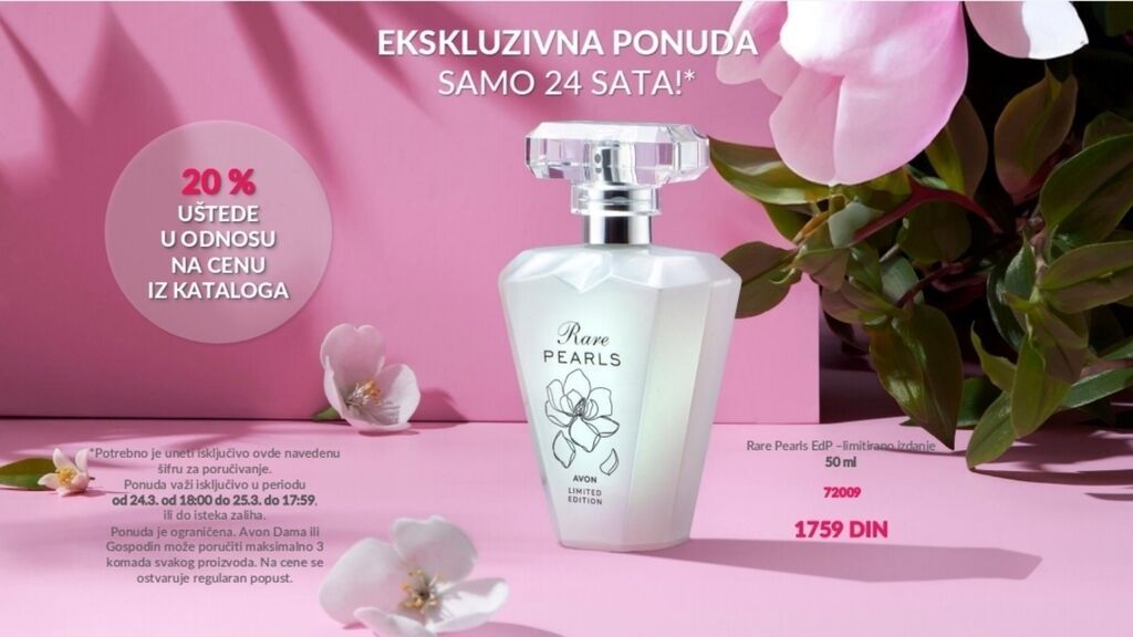 Avon Rare Pearls EdP – limitirano izdanje - Tip: Eau de Parfum za