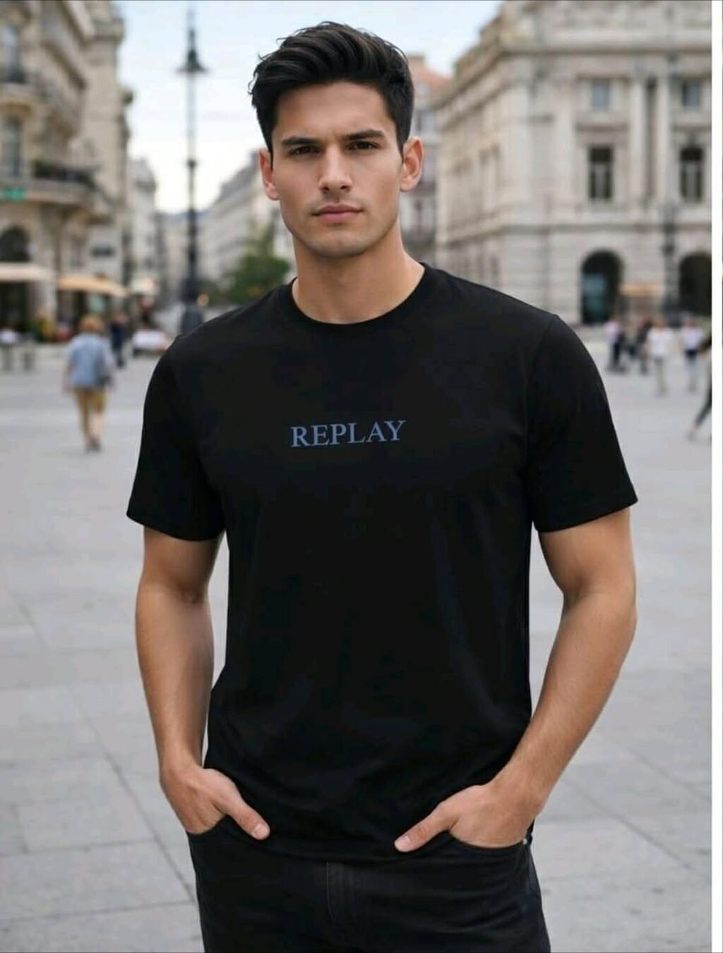 Men's T-shirt bоја - Crna
