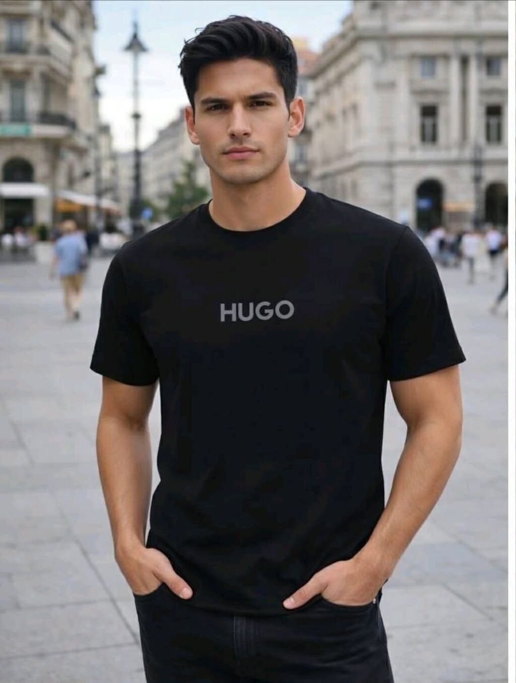 Men's T-shirt Hugo Boss, bоја - Crna