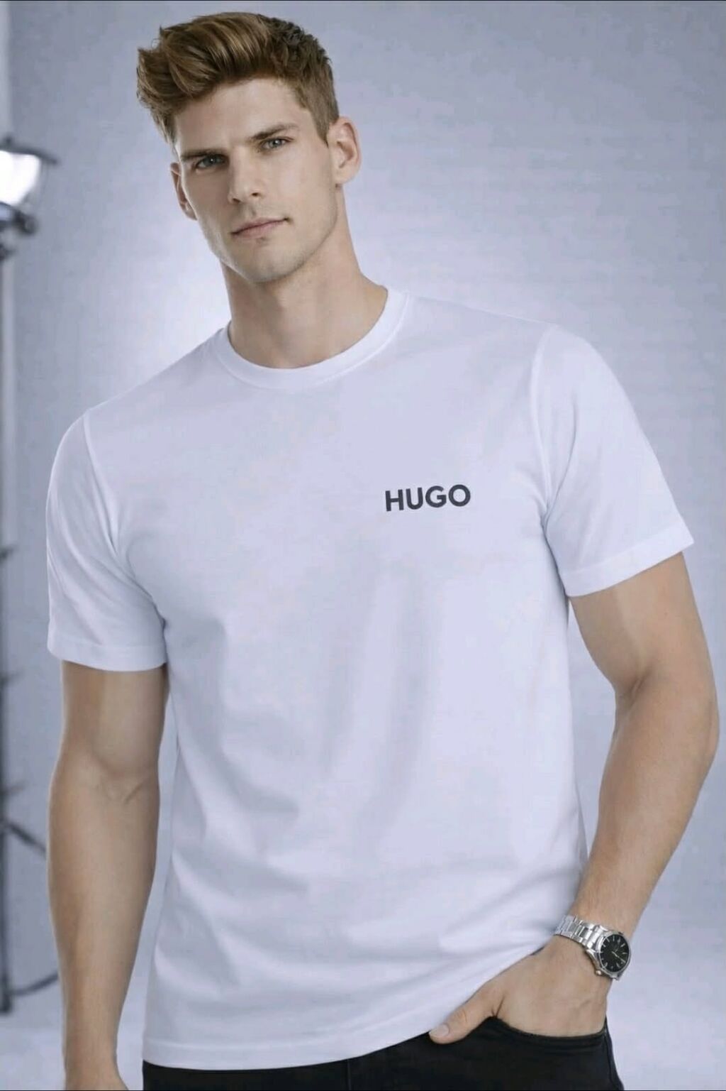 Men's T-shirt Hugo Boss, bоја - Bela