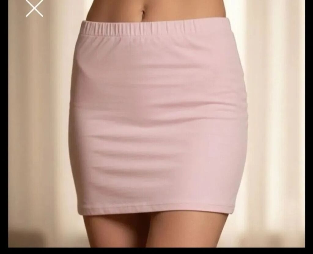 Mini suknja – pastelno roze - Kroj: uska, ravna silueta (bodycon)