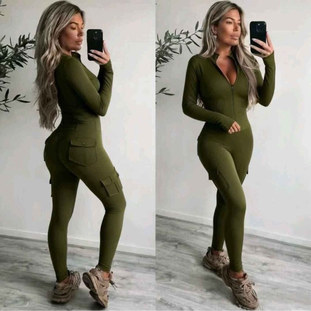 Damski komplet – uska trenerka/aktivni set sa jaknom i pantalonama gs