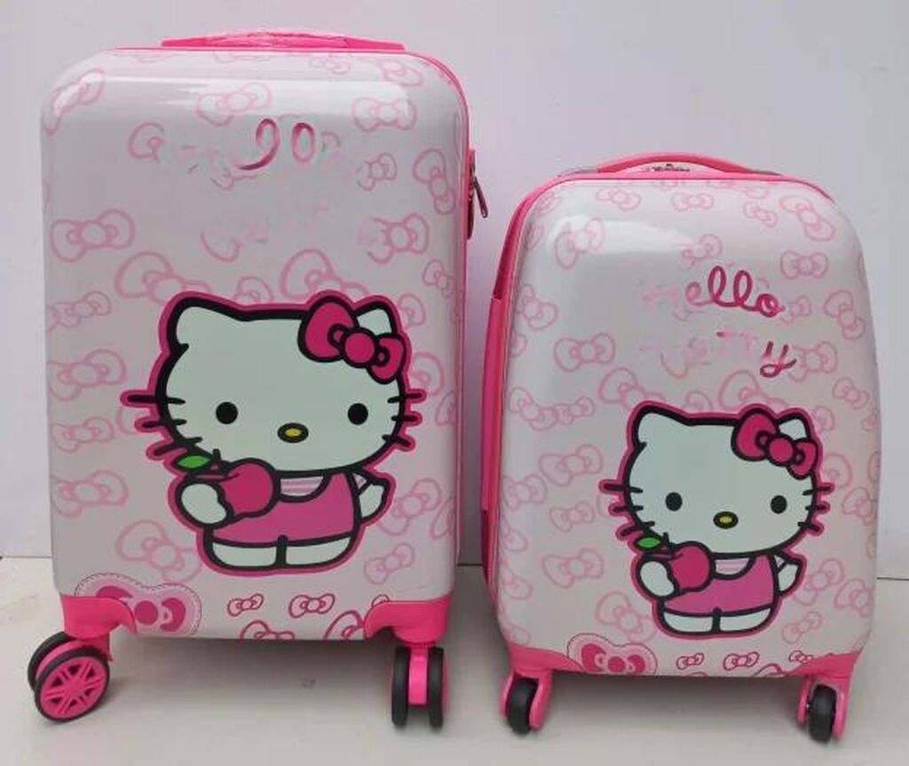 Set kofera Hello Kitty – 2 kom - Dizajn: beli i roze koferi sa