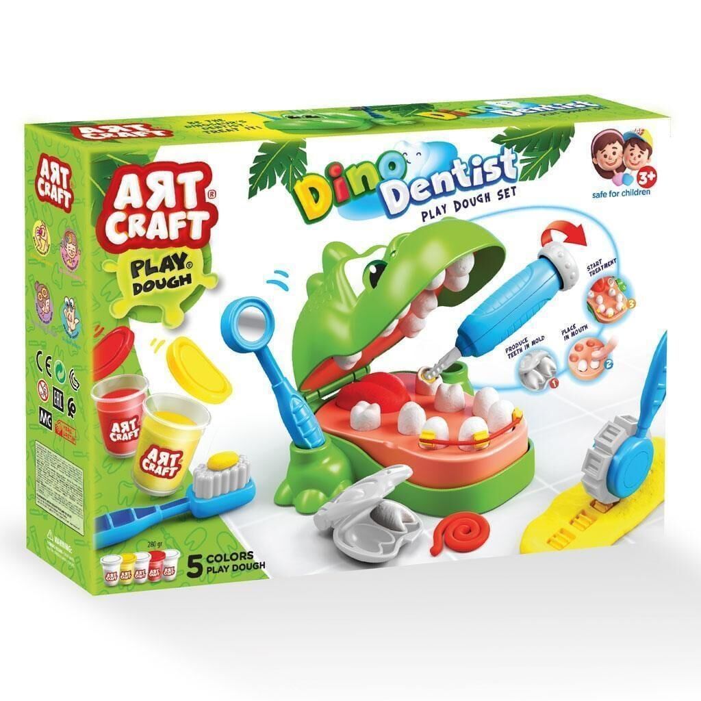 ART CRAFT Dino Dentist – set za igru sa plastelinom - Kreativni set