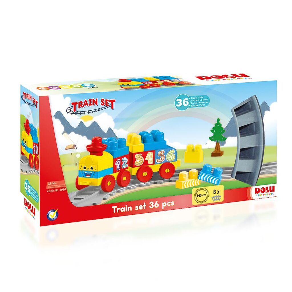 DOLU Train Set – set vozića sa kockicama, 36 delova - Edukativni