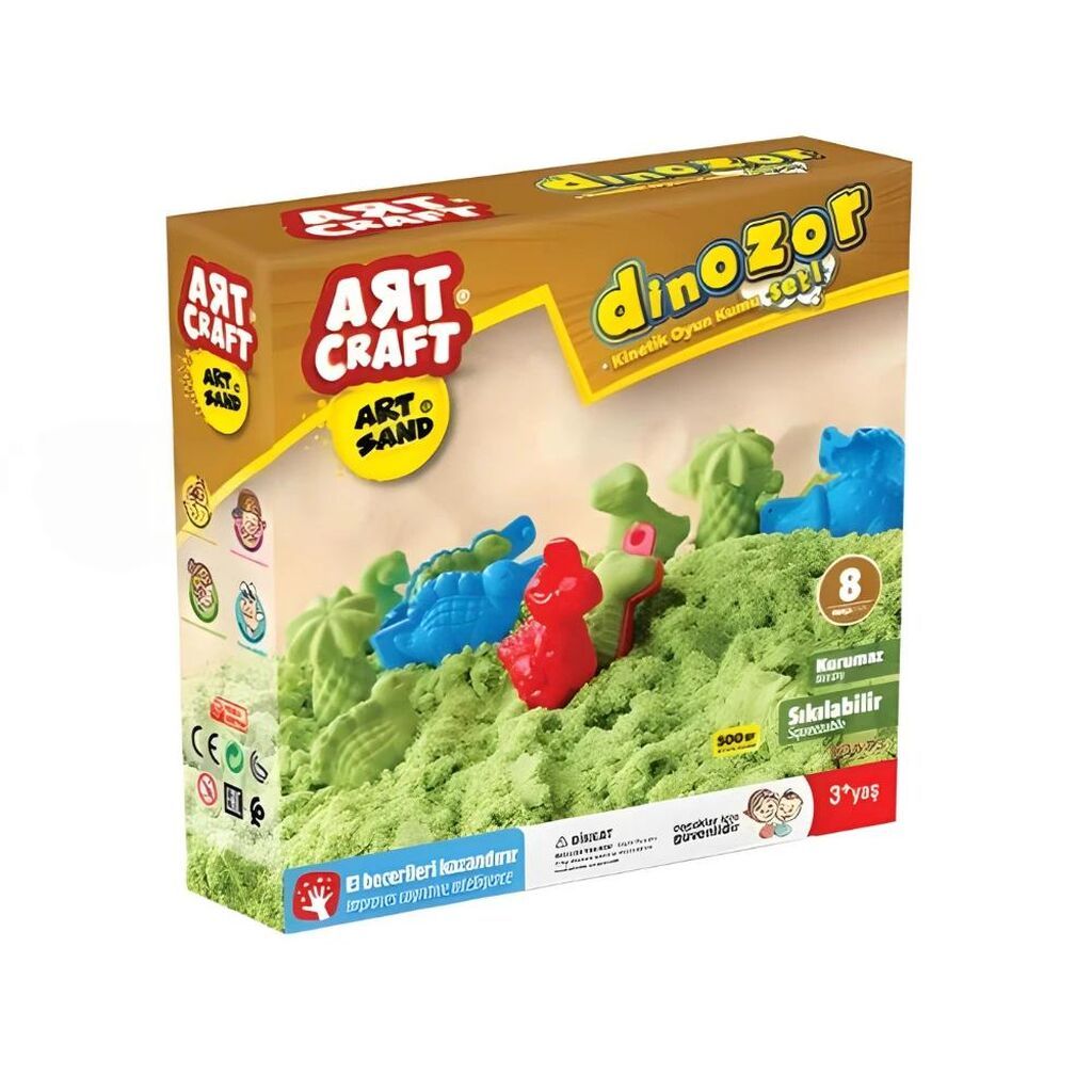 ART CRAFT – Dinozor Set, kinetički pesak za igru - Tematski set sa