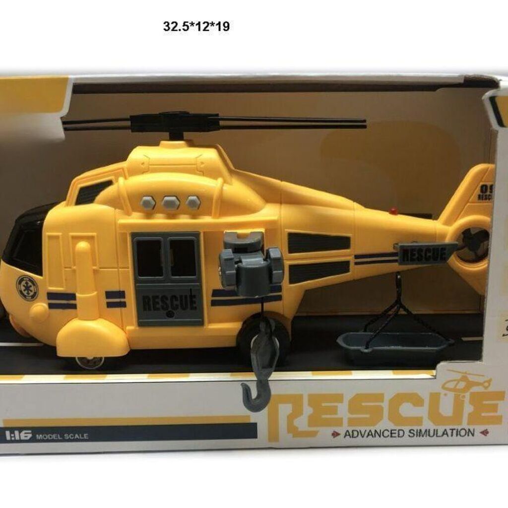 Igračka spasilački helikopter – RESCUE, skala 1:16 - Žuta spasilačka