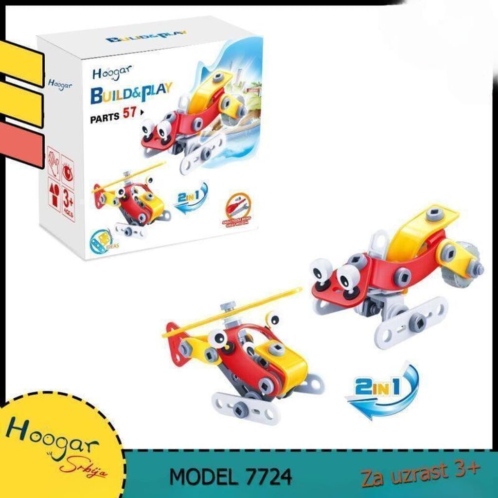 Hoogar Build&Play 2u1 – Model 7724 Kreativni set za sklapanje sa