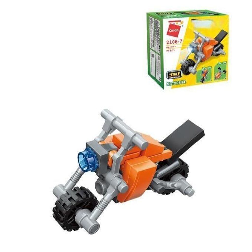 Qman 3u1 set kockica – Motorbike (model 2106-7) - Mini set za