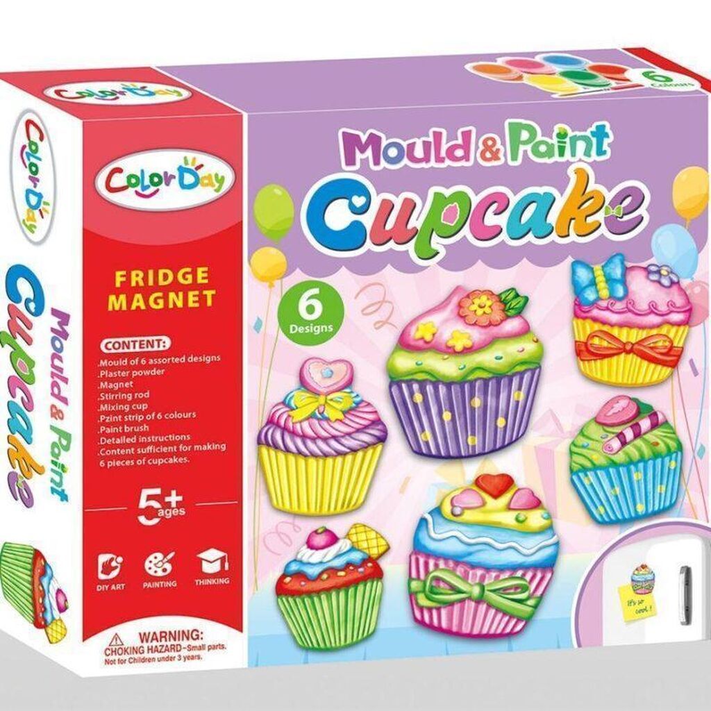 Kreativni set Color Day – Mould & Paint Cupcake (frižider magneti)