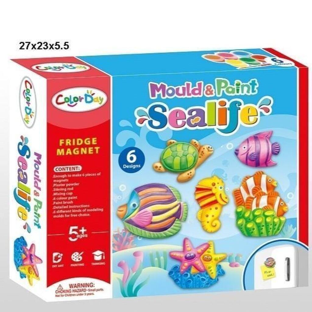 Kreativni set “Mould & Paint Sealife” – magneti za frižider -