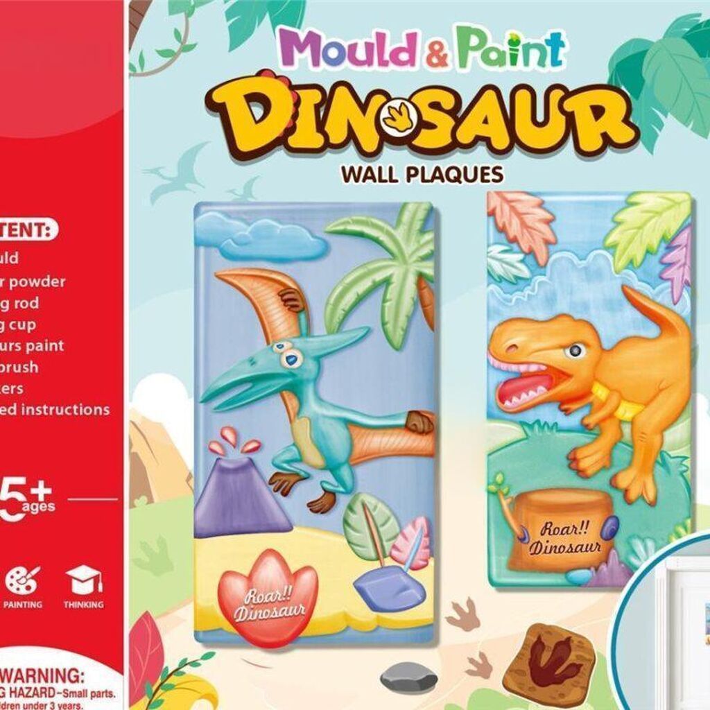 Kreativni set “Mould & Paint Dinosaur – Wall Plaques” - Komplet