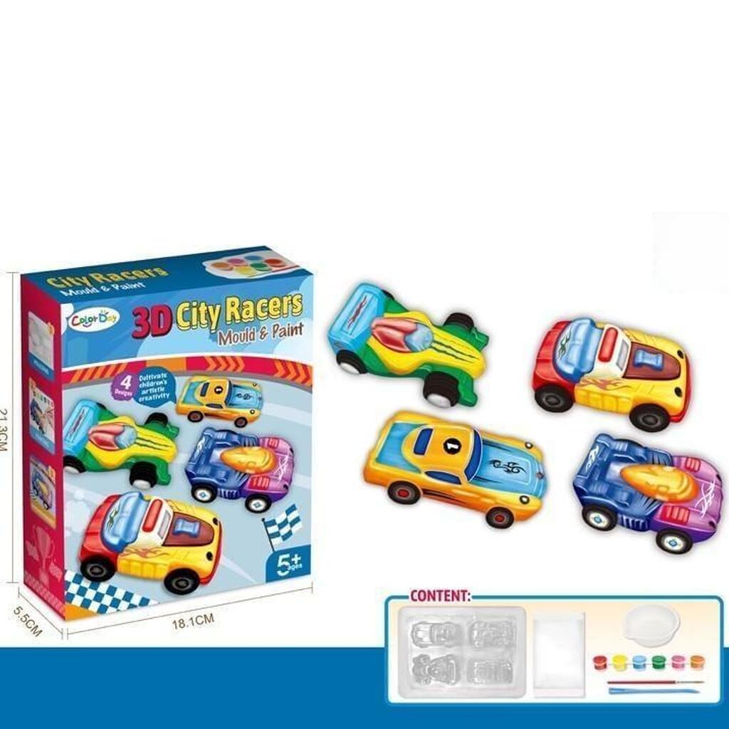 Color Buddy 3D City Racers – Mould & Paint set za izradu i bojenje