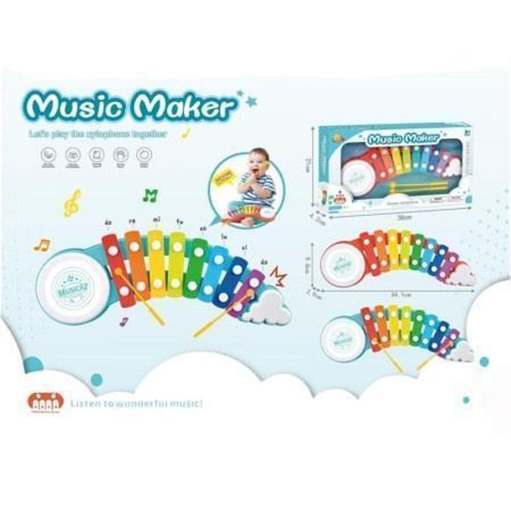 Muzička igračka “Music Maker” – dečji ksilofon - Šareni ksilofon sa 8