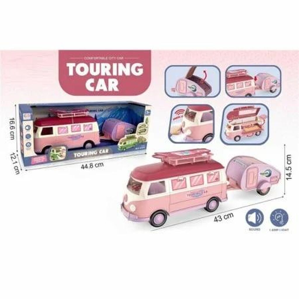 Igračka kombi “Touring Car” sa prikolicom - Set: retro kombi +