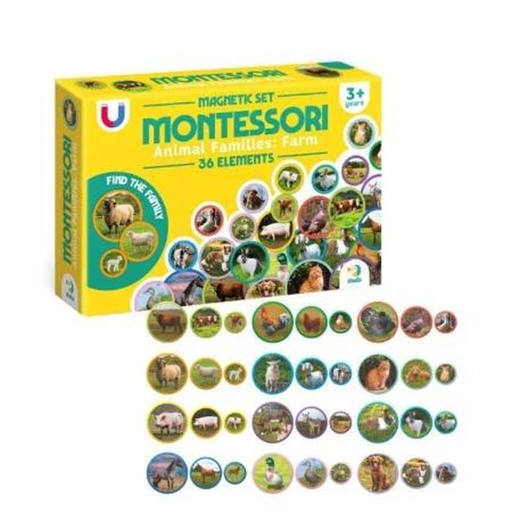 Montessori magnetni set – Animal Families: Farm (36 elemenata)
