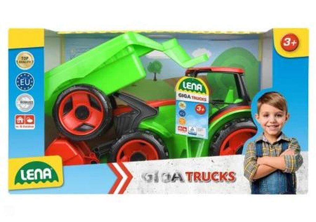 LENA GIGA Trucks – traktor sa prikolicom/dumperom za decu 3+. -
