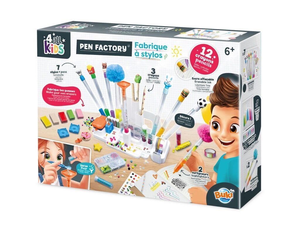 Buki Pen Factory – Kreativni set za pravljenje olovaka i gumica (6+)