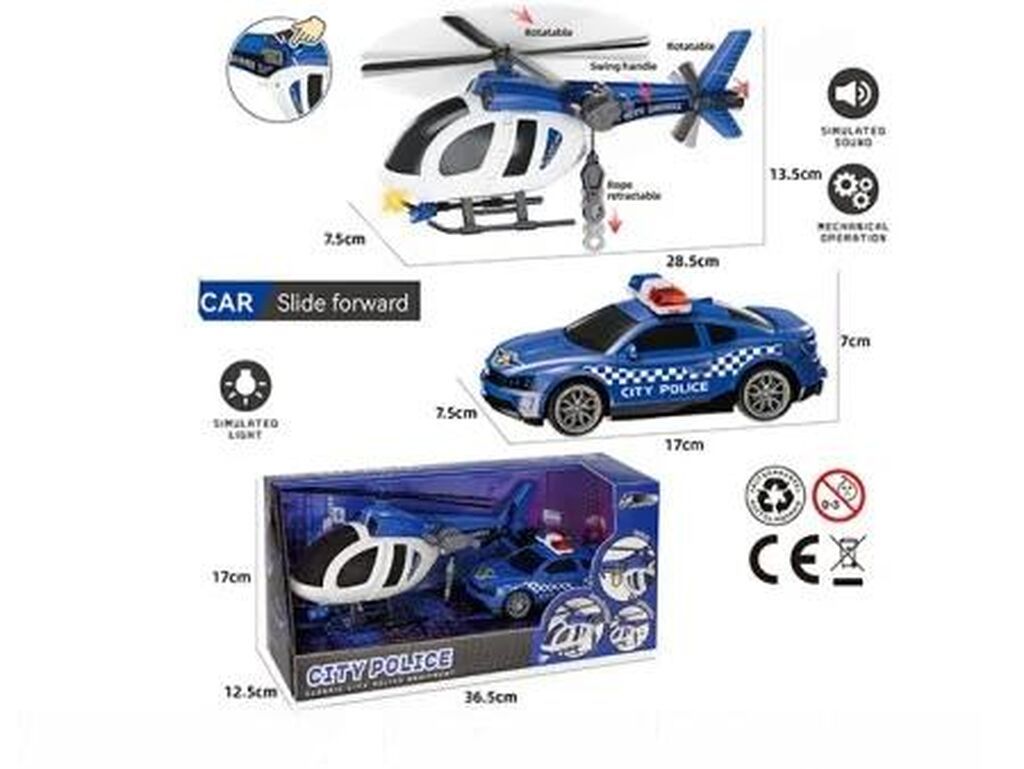 Policijski set – automobil i helikopter “City Police” - Set sadrži