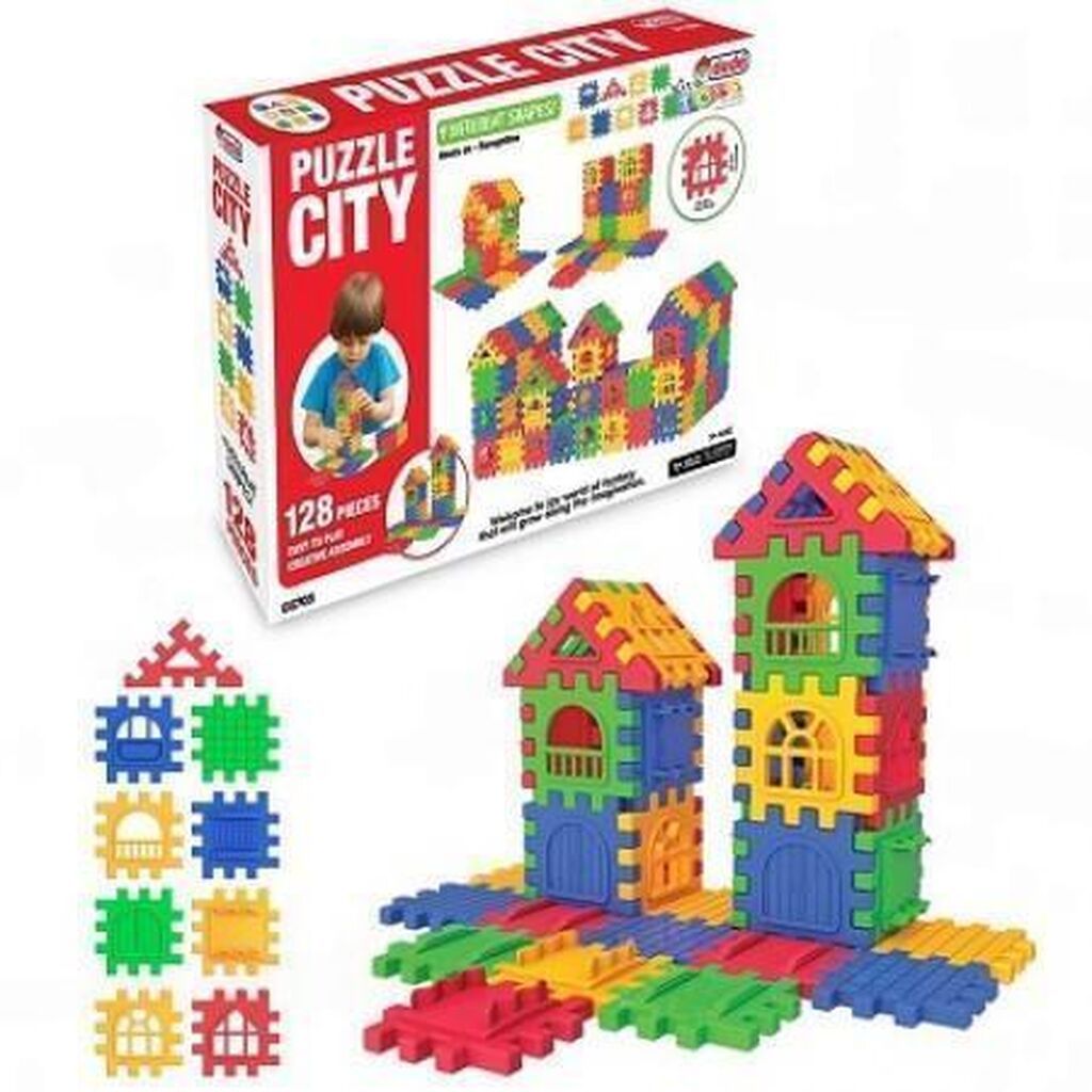 Puzzle City – kreativni set za slaganje - Set sadrži 128 velikih