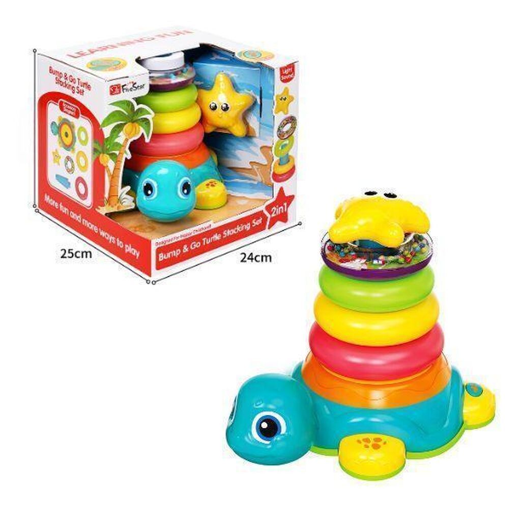 Igračka „Bump & Go Turtle Stacking Set” – 2 u 1 edukativna