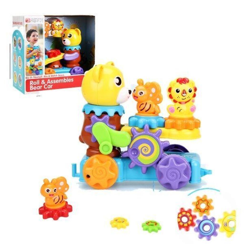 Interaktivna edukativna igračka „Roll & Assemble Bear Car“ - Set