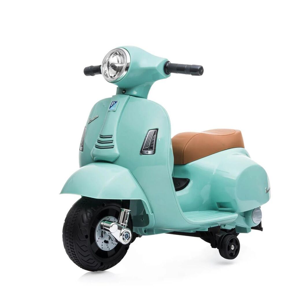 Dečiji električni motor – Vespa stil, tirkizno-zelena boja sa braon