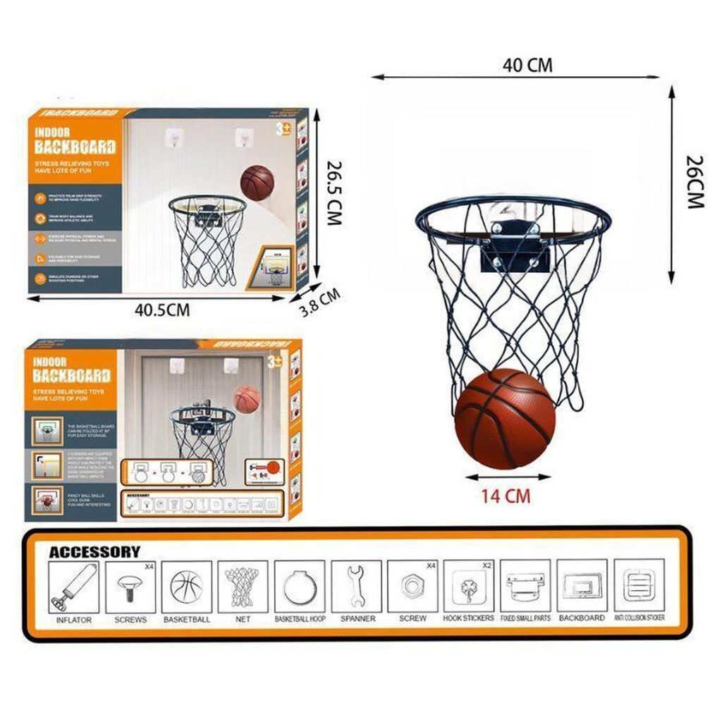Mini košarkaški set za unutrašnju upotrebu – “Indoor Backboard” -