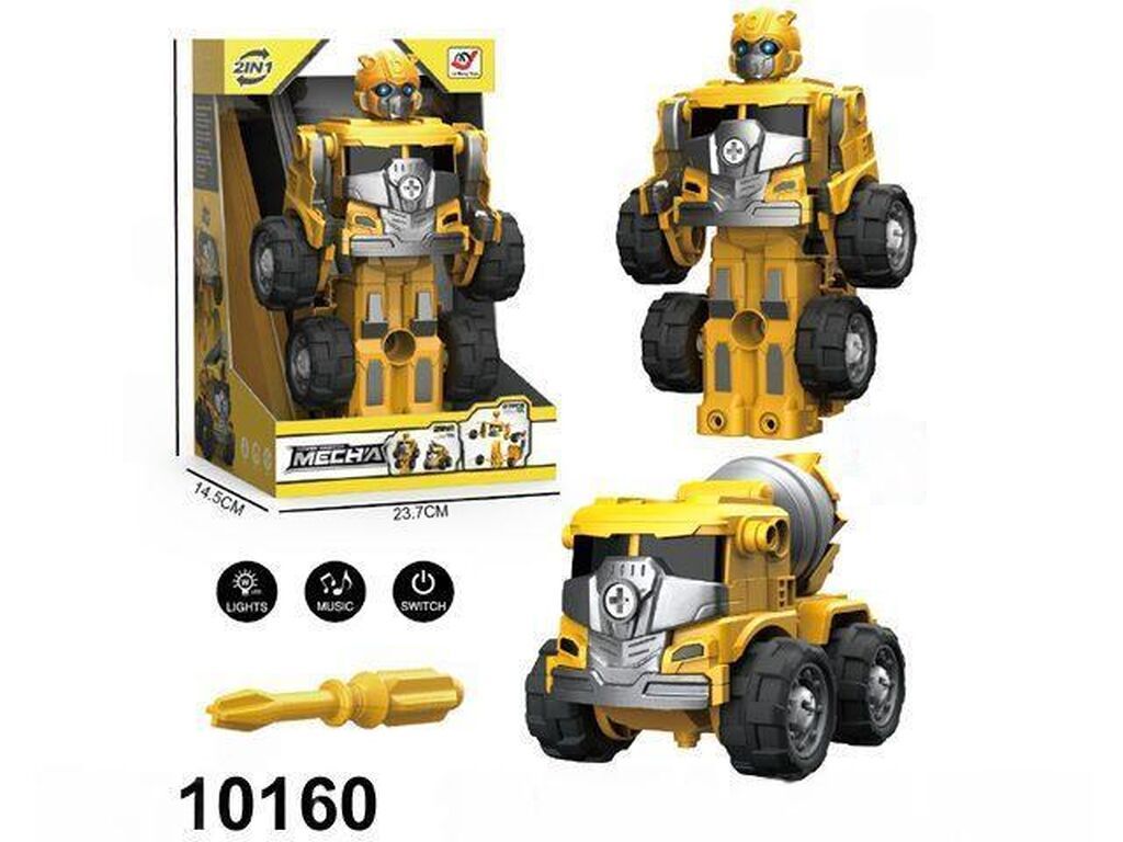 Transformers 2-u-1 igračka – robot/kamion mikser - Žuta figura koja