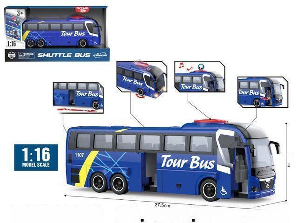 Igračka autobus – Tour Bus, razmera 1:16 - Detaljan model turističkog