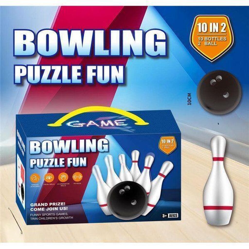 BOWLING PUZZLE FUN – set za kućni kuglanje - Komplet “10 in 2”: 10