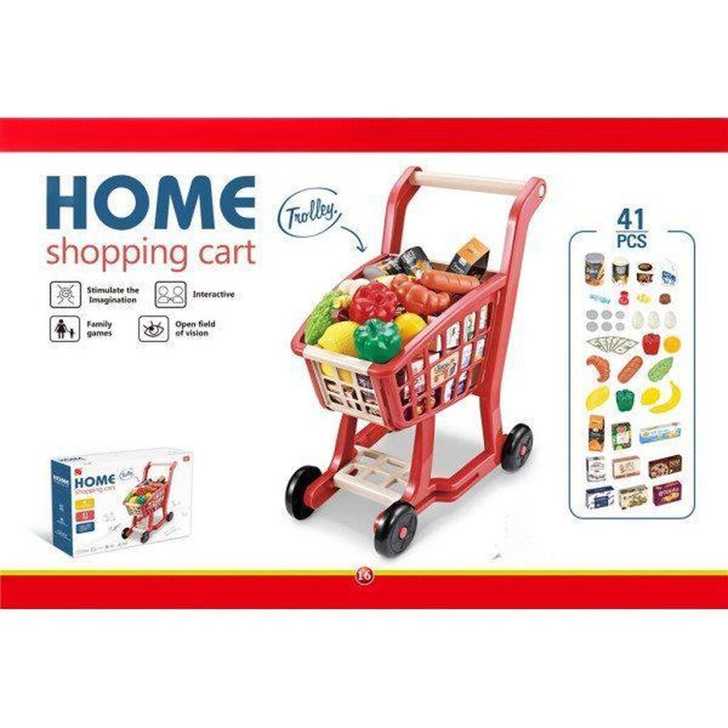 Dečiji set „HOME Shopping Cart – Trolley”, 41 dela. - Igrački
