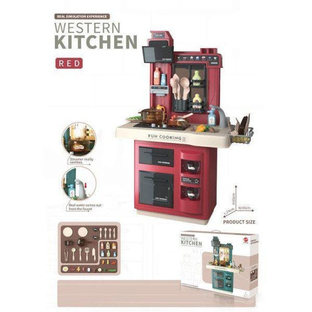 Dečija igračka – kuhinja “Western Kitchen” (RED) sa realističnim