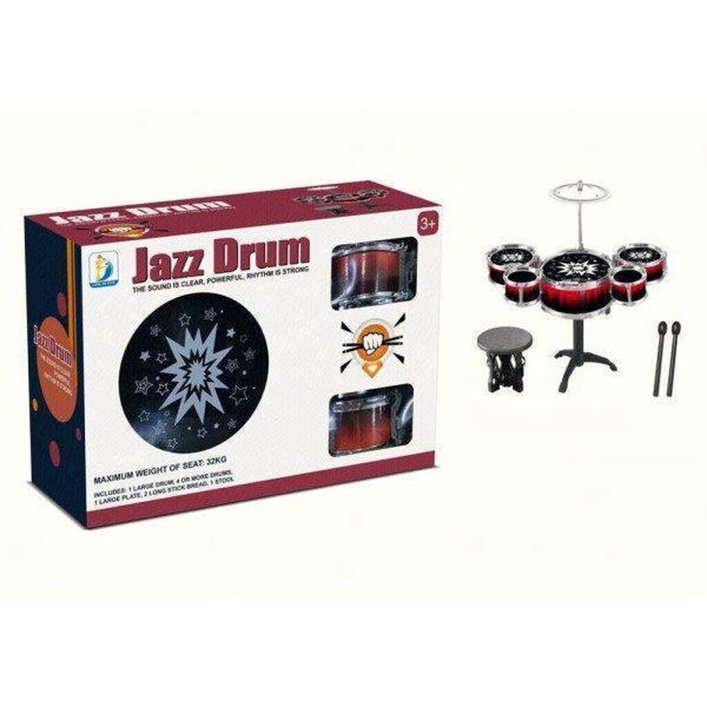 Dečji set bubnjeva „Jazz Drum” – muzički set za najmlađe (3+) -
