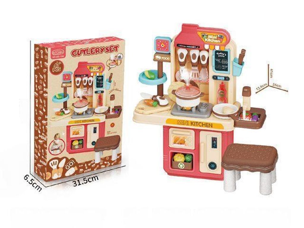 Dečija igračka – Mini Kitchen set sa parnim efektom i zvukovima
