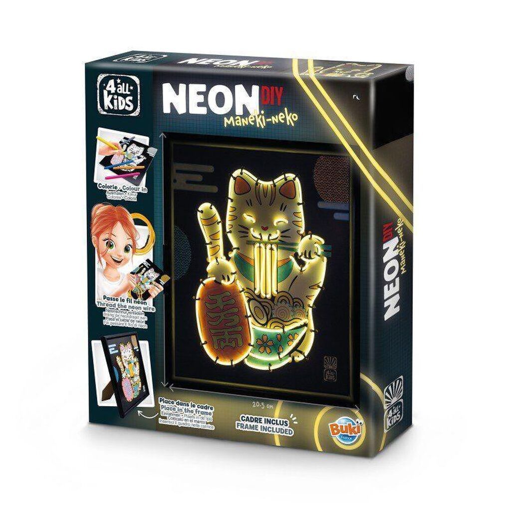 DIY set “Neon Maneki‑neko” – Buki France - Kreativni komplet za