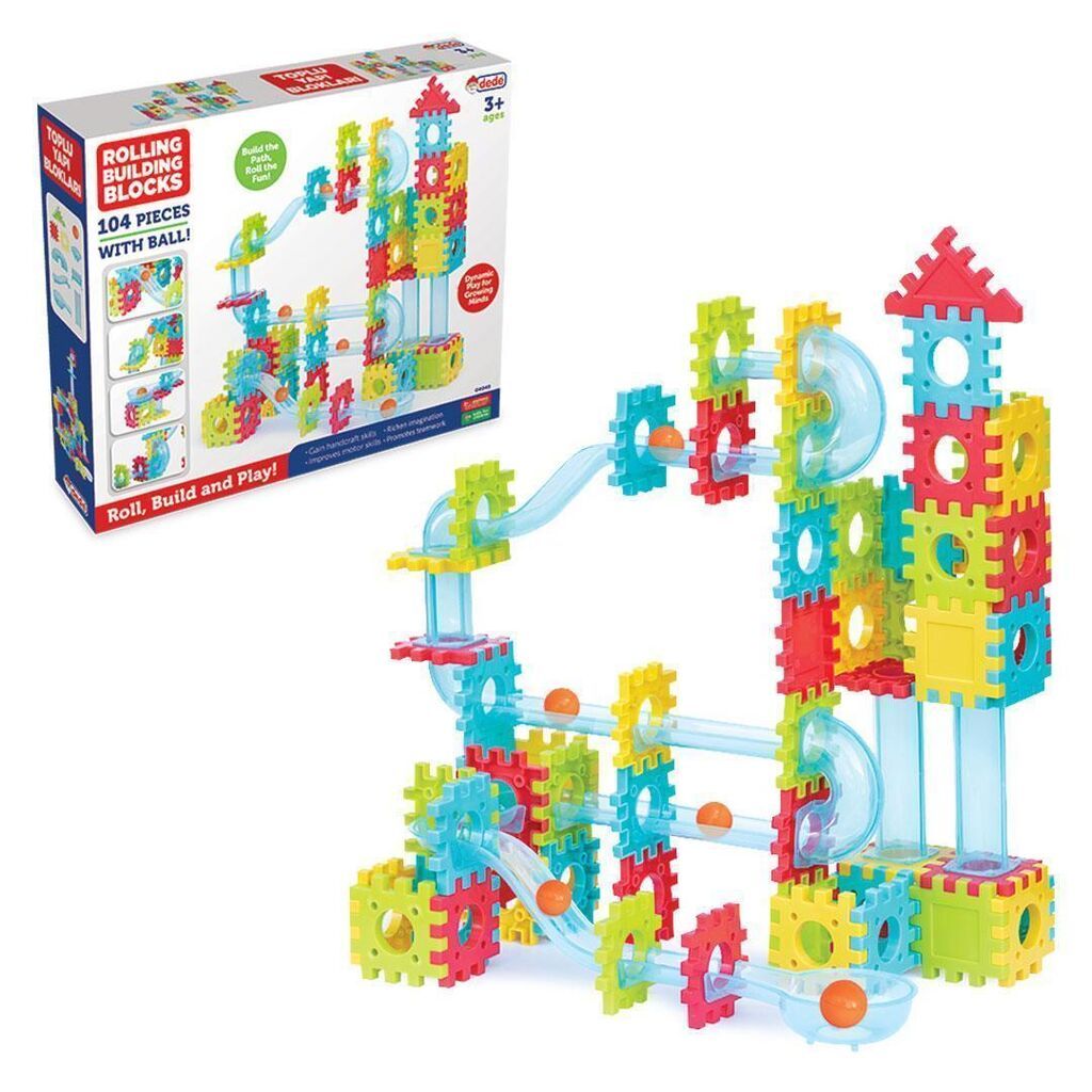 Kreativni set „Rolling Building Blocks” – 104 delova sa kuglicama -