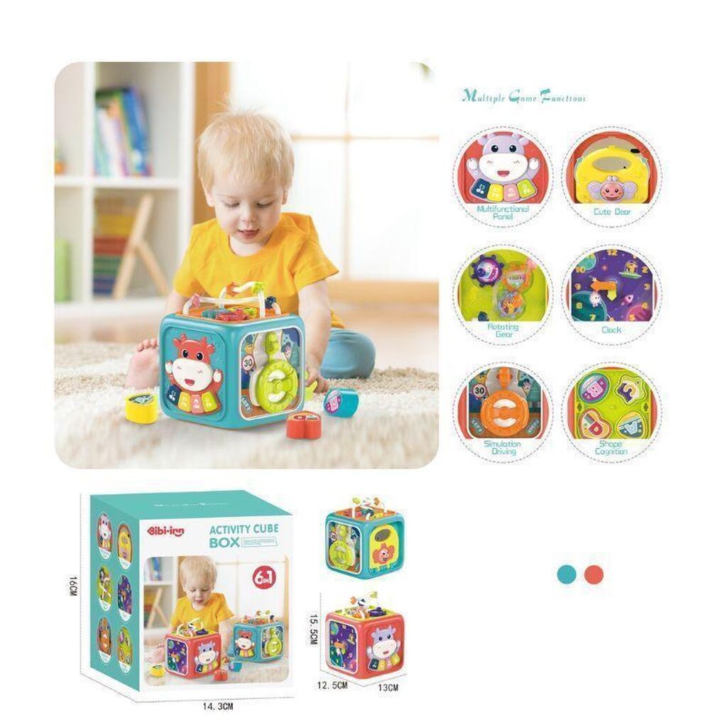 Bibi-hao Activity Cube Box – edukativna 6‑u‑1 interaktivna kocka za